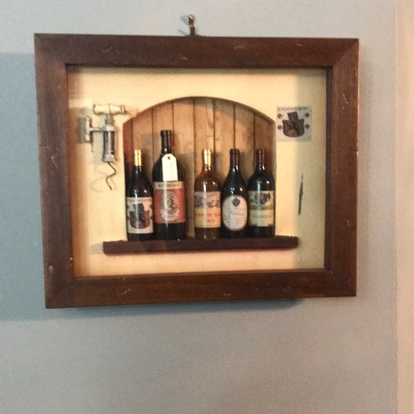 Accents | Hanging Decorative Shadow Box With Five Miniature Wine ...